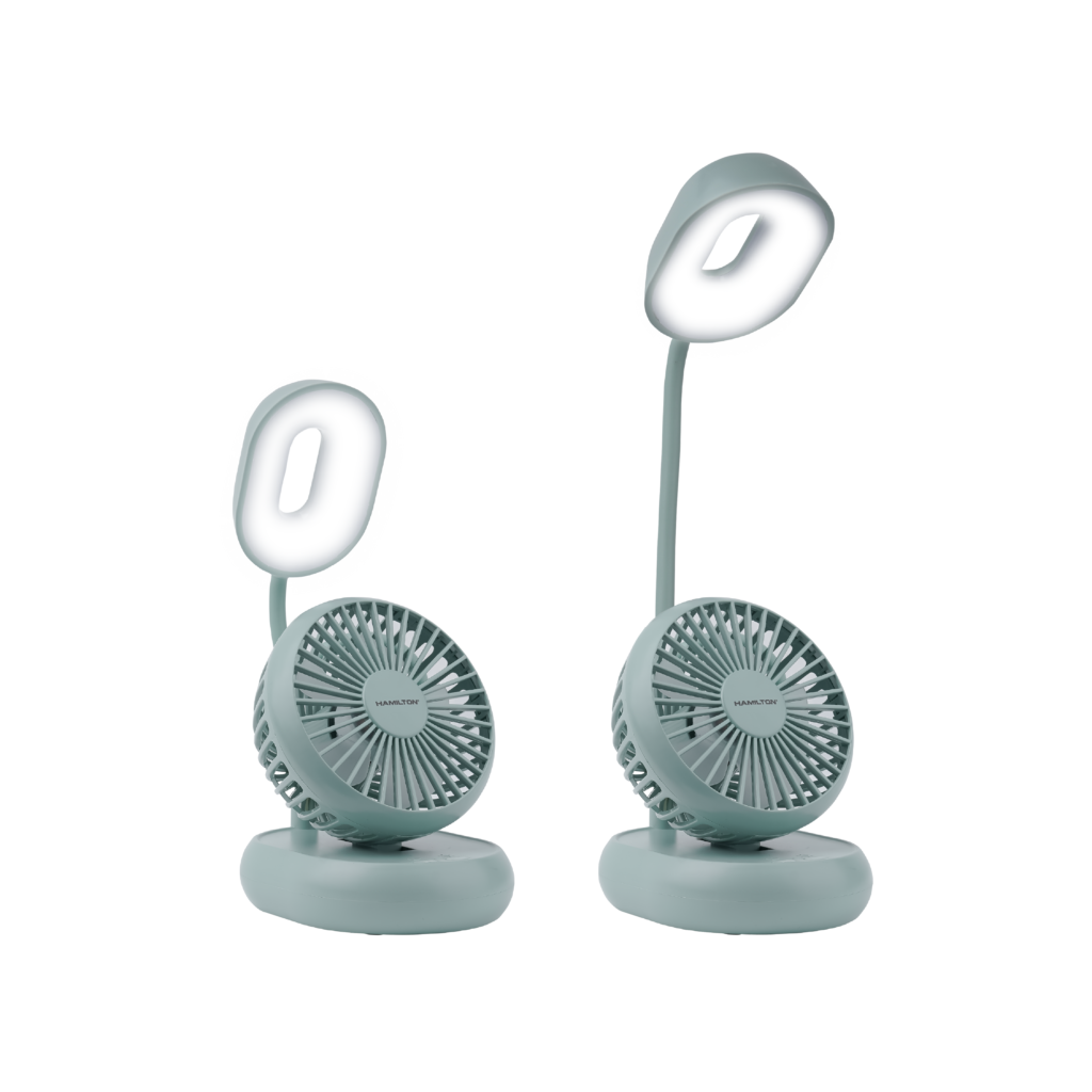 4” Rechargeable Desk Lamp & Fan 2 in 1 - HT7094 - Hamilton